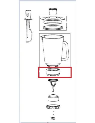 Embase Bol Blender Gris pour Blender PERFECTMIX+ MOULINEX